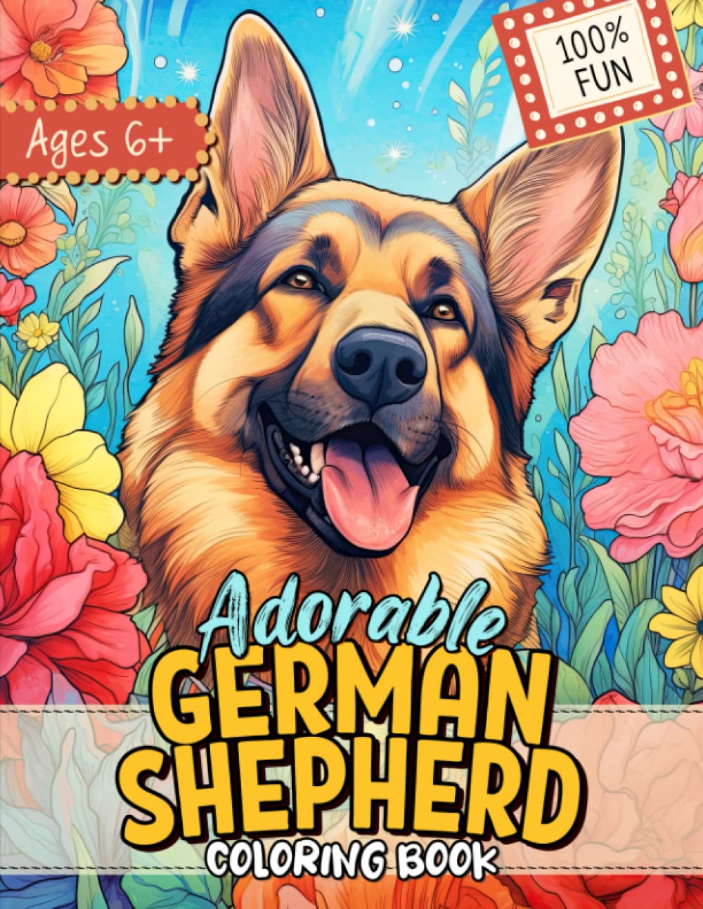 German Shepherd Coloring Book: Easy and Relaxing Dog Colouring Pages ...