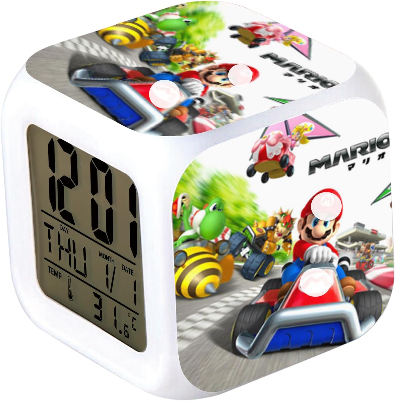 Amazon.com: R-timer Mario 7 Colors Change Digital Alarm Clock with Time ...
