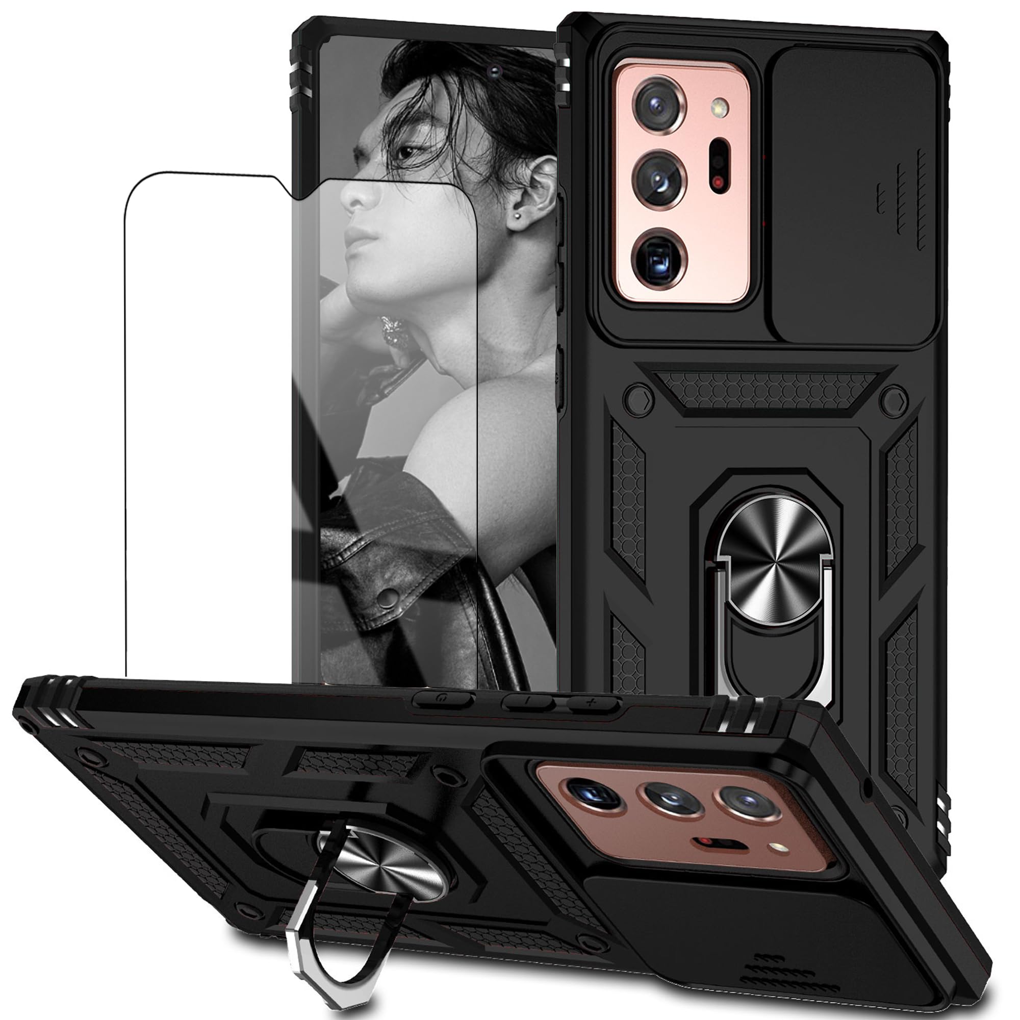 Case for Samsung Galaxy Note 20 Ultra Cover - Includes 2 Tempered ...