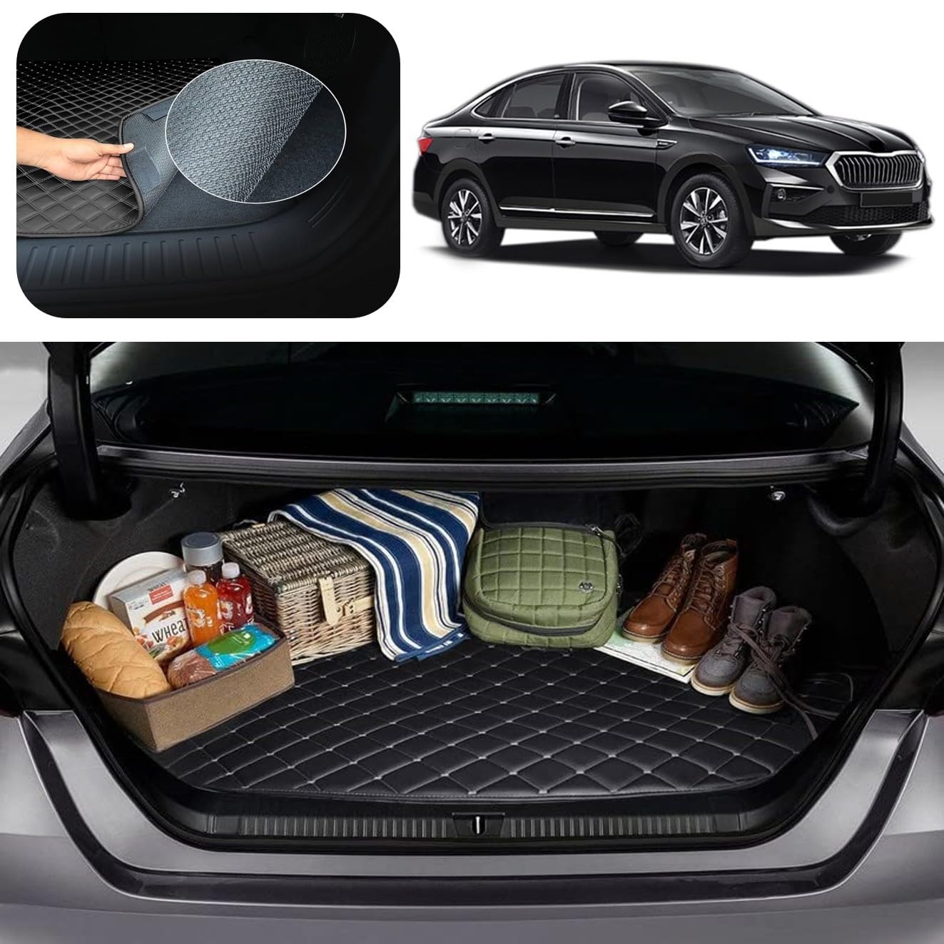 Vah@n Expo 7D Luxury Leather Car Trunk Mat/Dicky/Boot Mat Suitable For ...