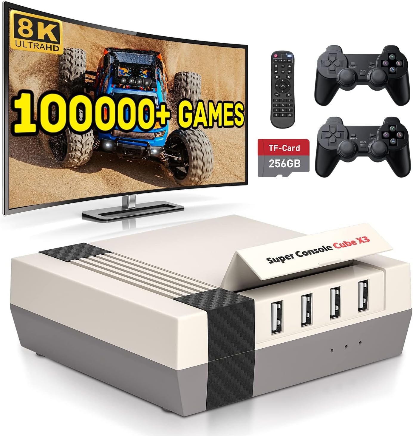 Kinhank Retro Game Console with 100000+Games,Super Console CUBE X3 ...