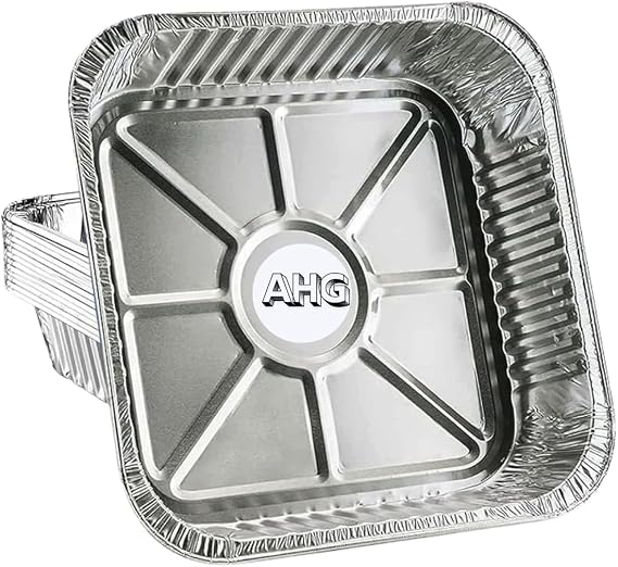 AHG 10 Pack Aluminium Foil Baking Trays 20x20cm – Heavy Duty Square ...