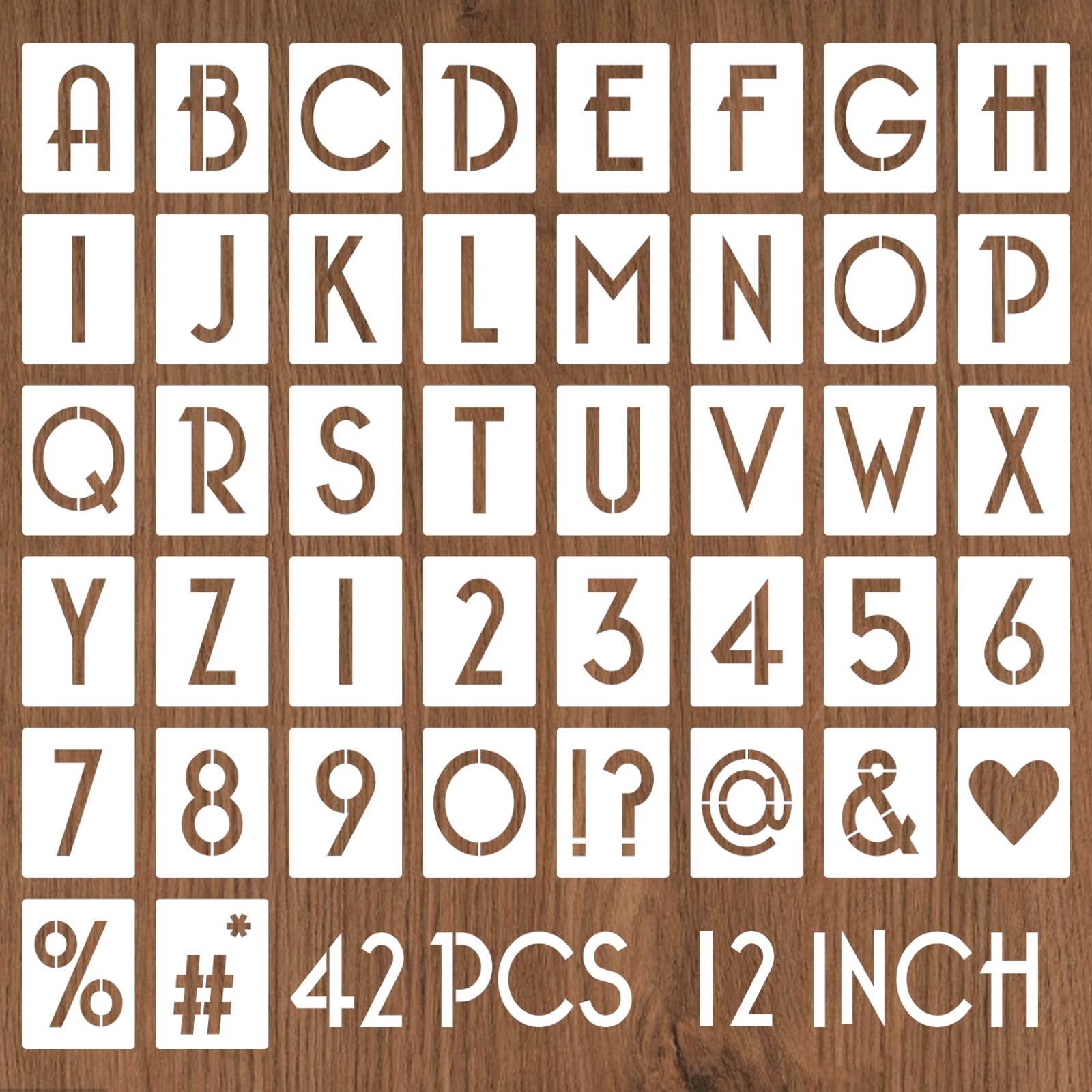 Snapklik.com : 12 Inch Letter Stencils And Numbers, 42 Pcs Alphabet ...