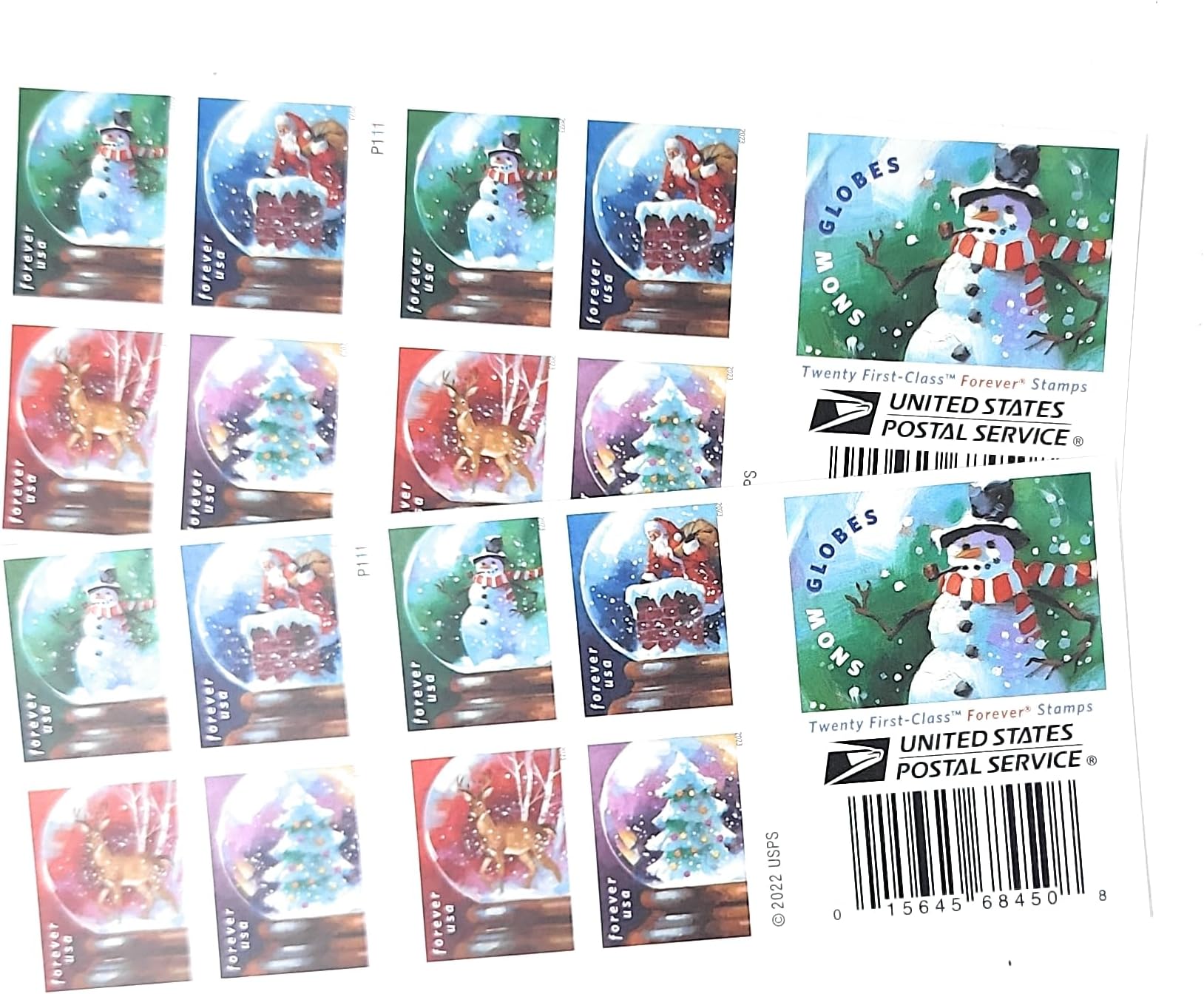 Amazon.com: 2023 Snow Globes Forever Postage Stamps - 1 Booklet of 20 ...