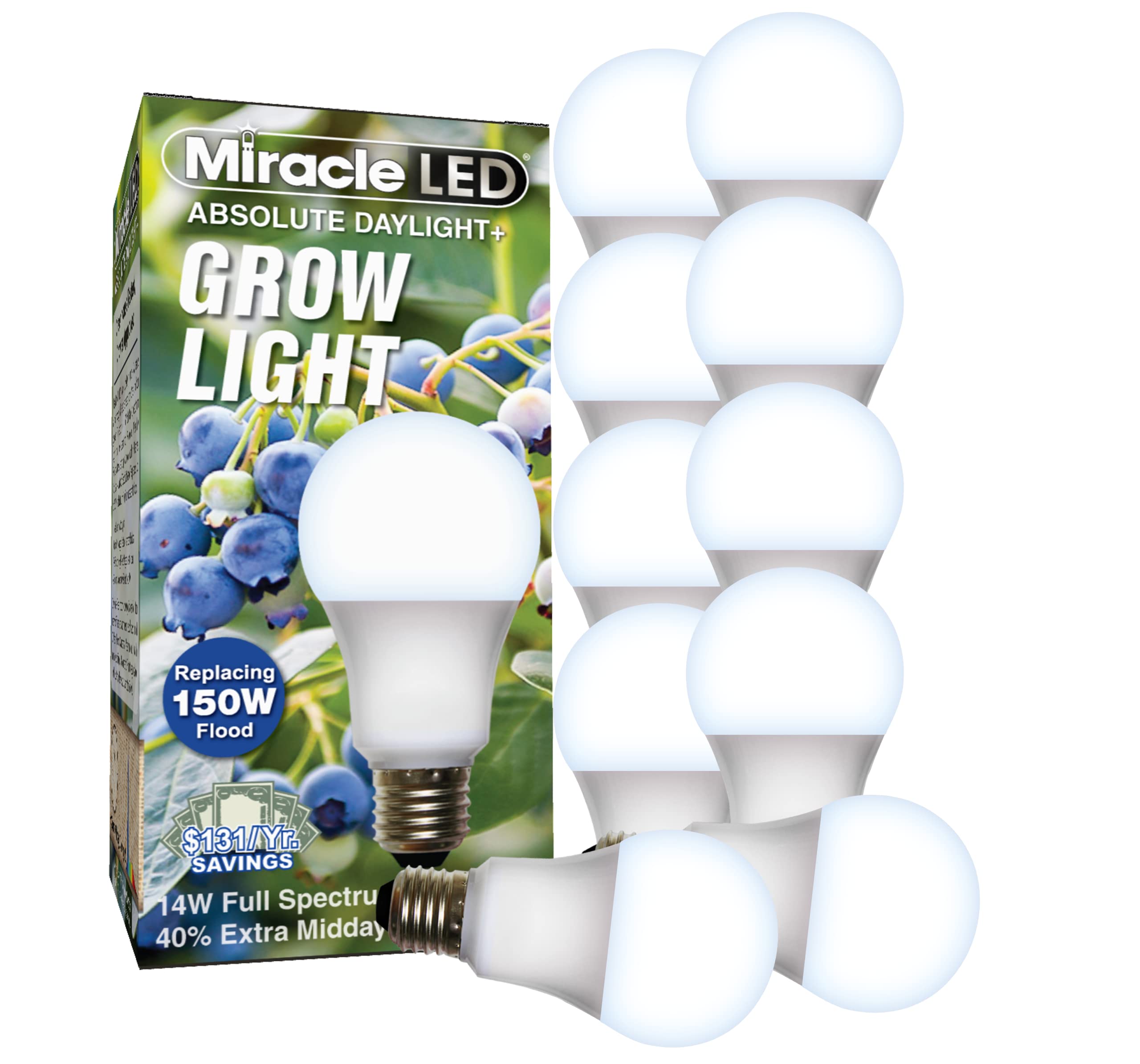 Miracle LED Absolute Daylight Plus LED Grow Light Bulb Blue Spectrum ...