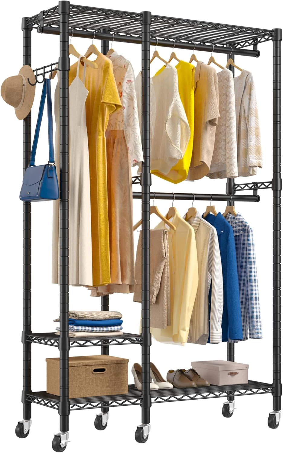 Amazon.com: Raybee 80" H Clothes Rack Heavy Duty Clothing Racks for ...