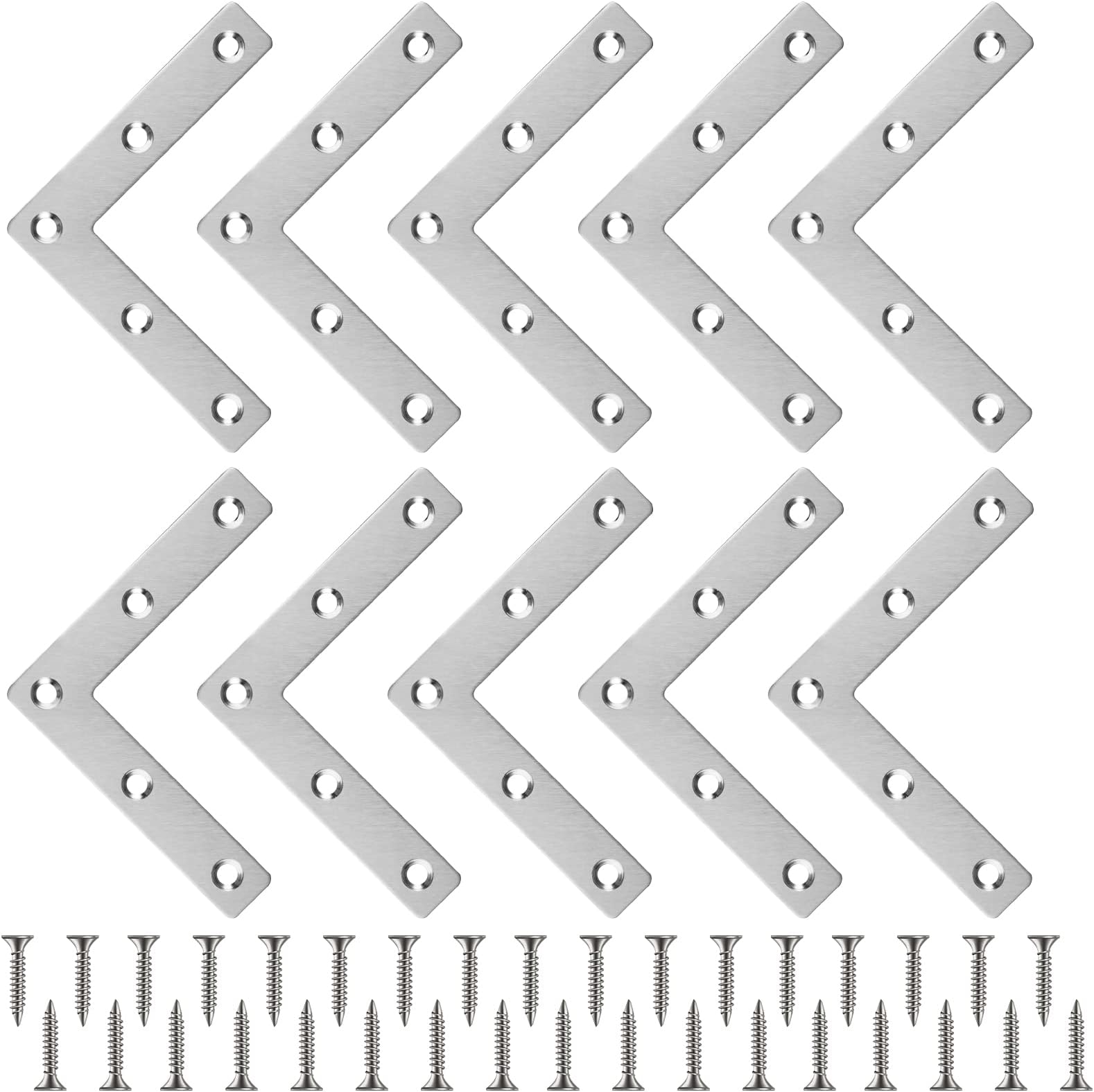 Flache L-Form Winkel Klammer, Tiberham 10 Stück 80x80 mm Edelstahl Ecke ...