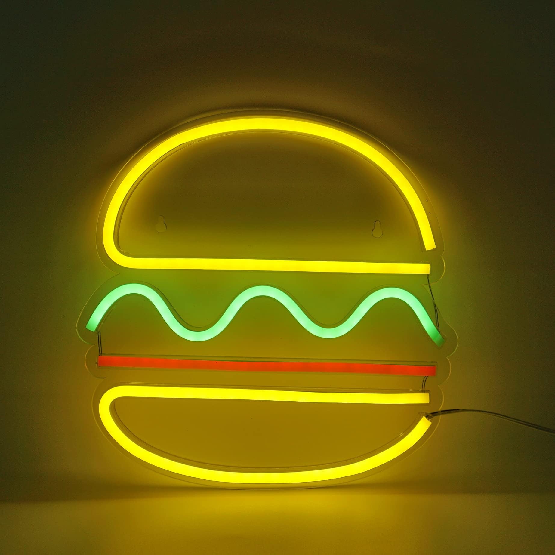 Amazon.com : Burger Neon Sign Custom LED Dimmable Hamburger Neon Light ...
