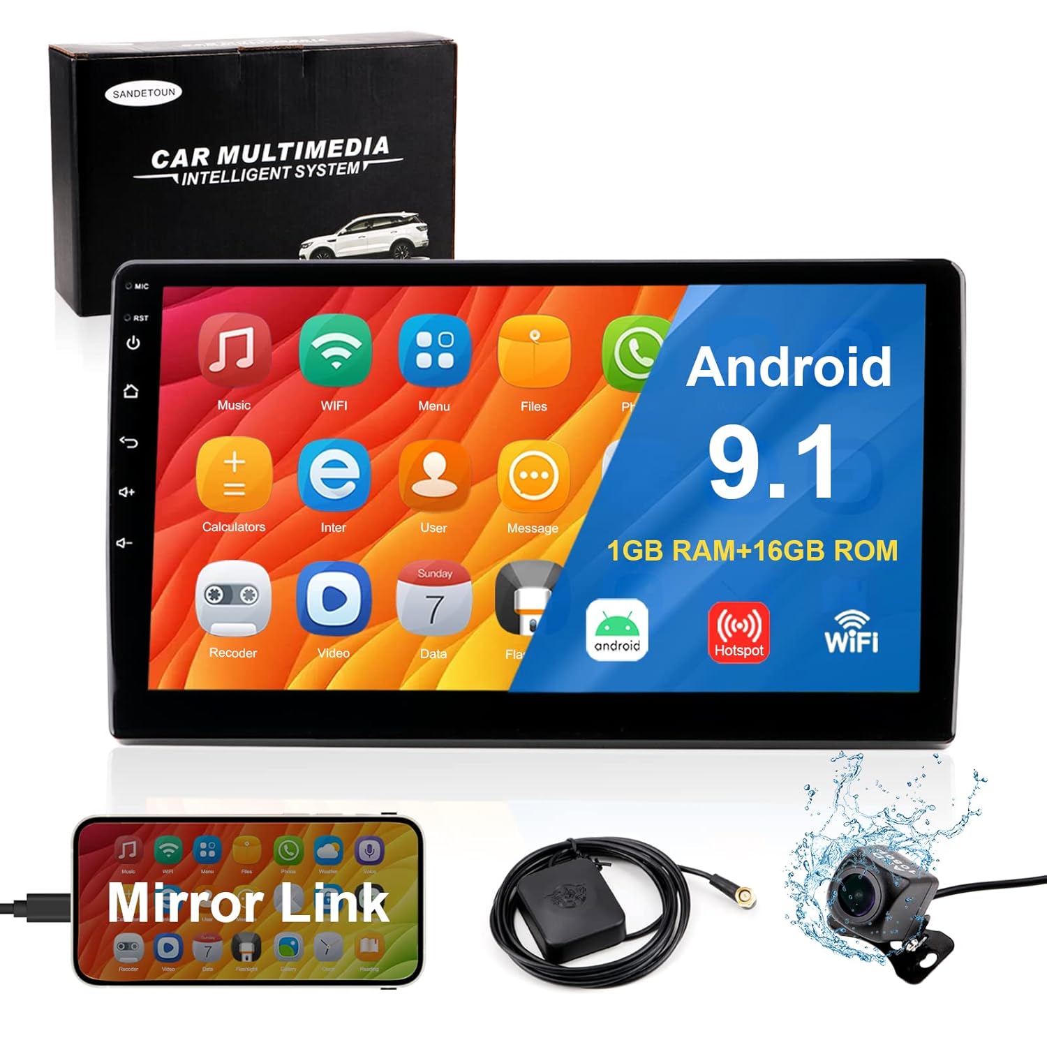 Double Din Car Stereo, Android Car Radio, 10 Inch 2.5D HD Touch Screen ...