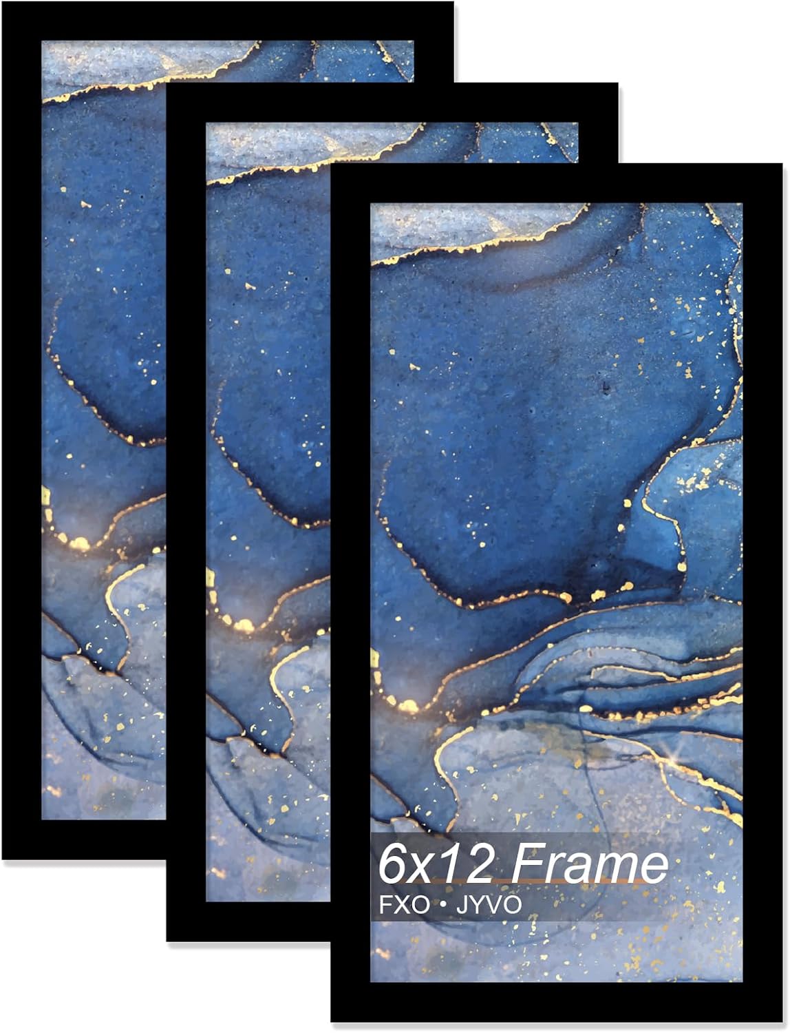 Amazon.com - Fxojyvo 6x12 Picture Frame Set of 3, Black Frame for 6 x ...