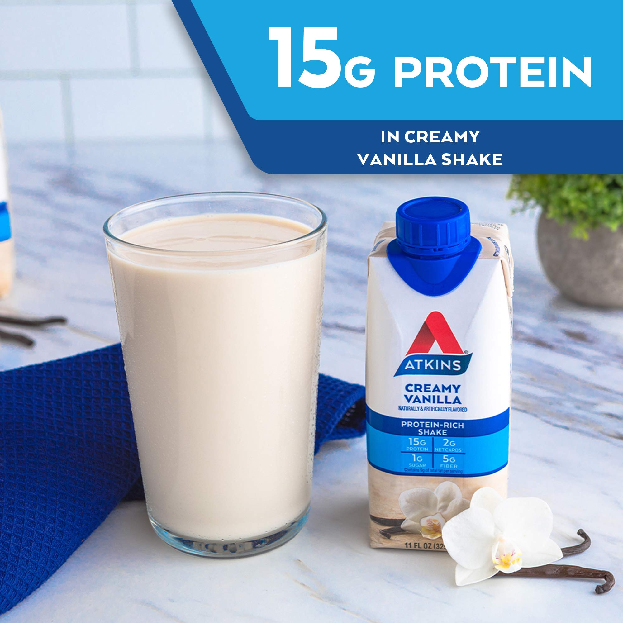Snapklik.com : Creamy Vanilla Protein Shake, 15g Protein, Low Glycemic ...