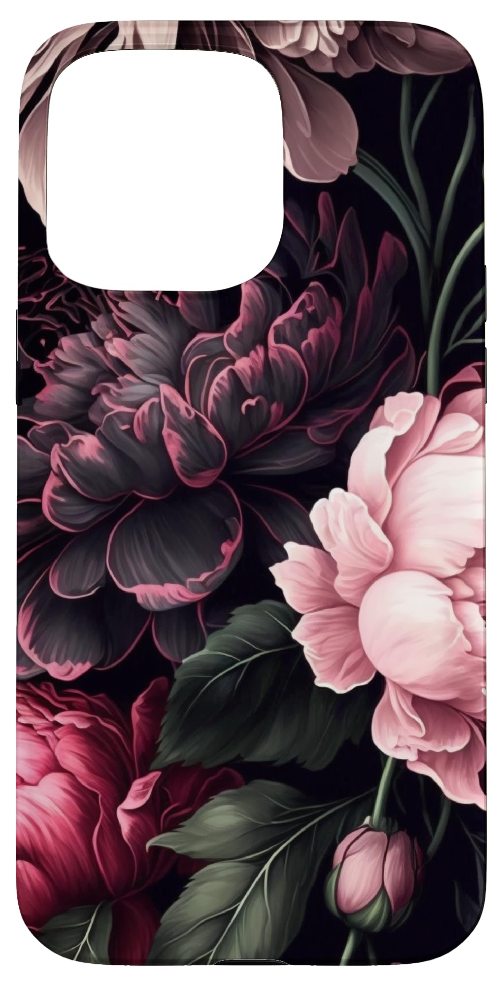 Amazon.com: iPhone 15 Pro Max Magenta and Blush Pink Peony Flower ...