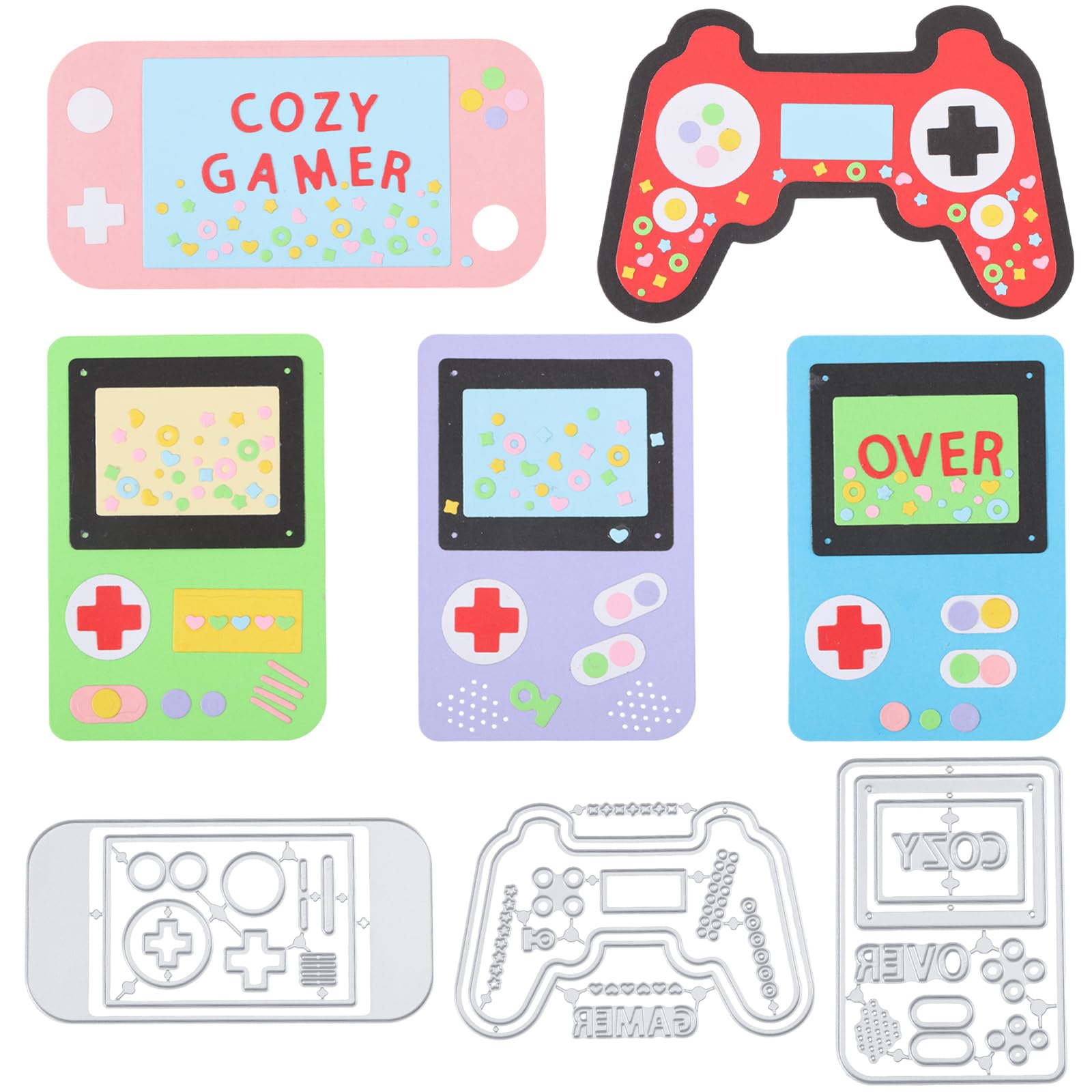 Amazon.com : GLOBLELAND Game Console Shaker Cutting Dies for Card ...