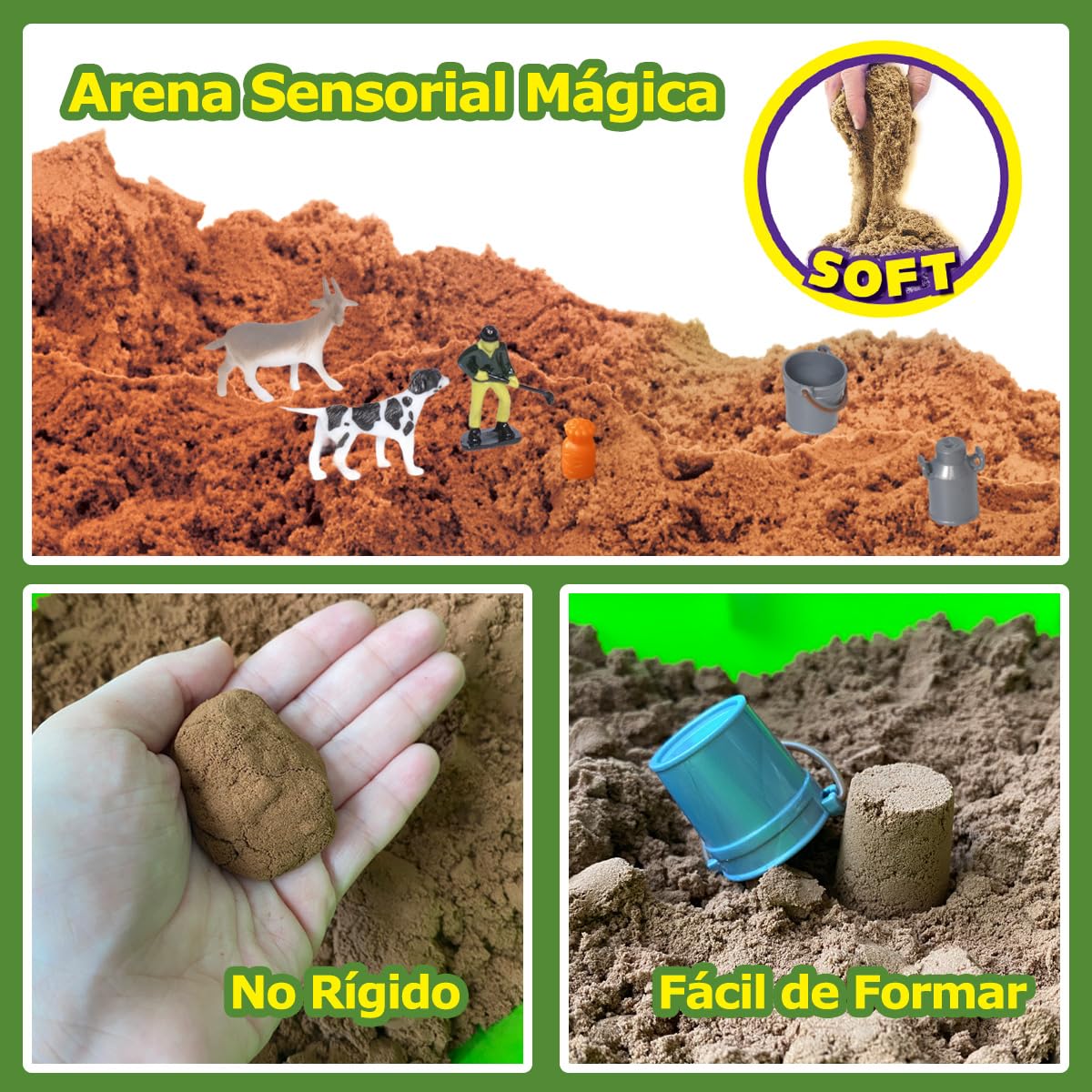 Play Sand Farm Animals Toy Set, Toddlers Magnetic Sensory Sand wirh ...