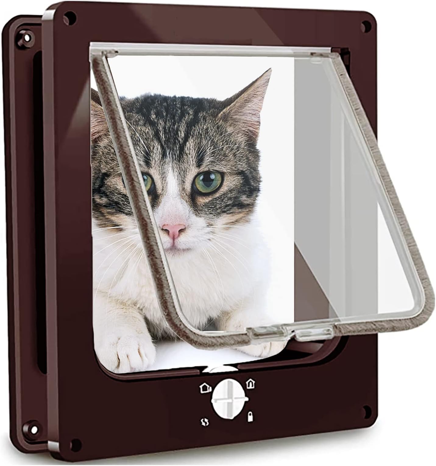 Manual Cat Flap - Brown : Amazon.co.uk: Pet Supplies