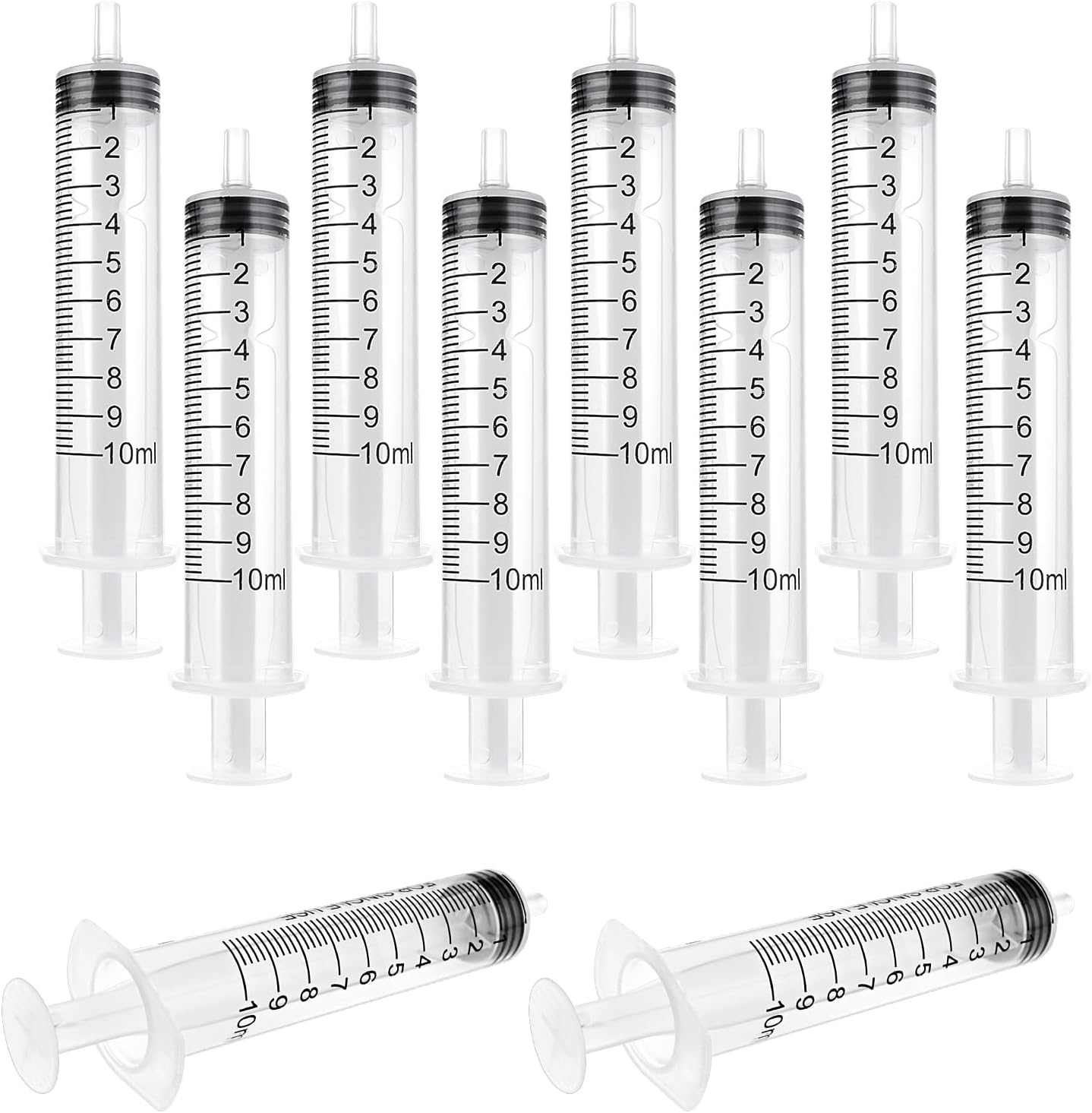 10 Pack 10ml Plastic Syringe, Feeding Syringe for Pets Liquid Measuring ...