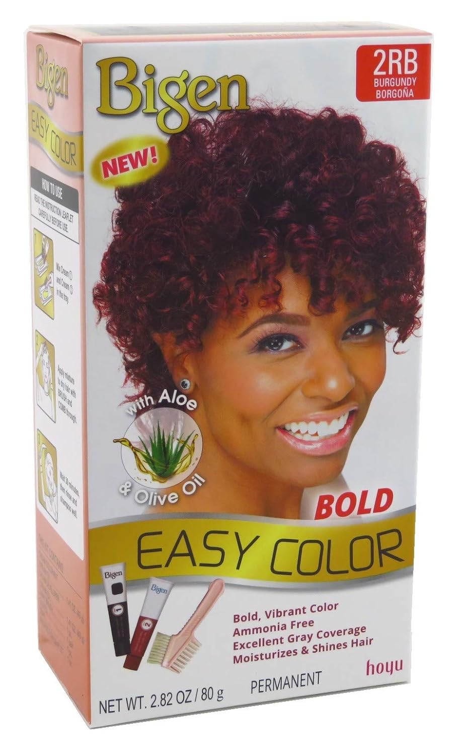 Amazon.com : Bigen Easy Color #2rb Burgundy Kit, 1 Ea, 1count : Beauty ...
