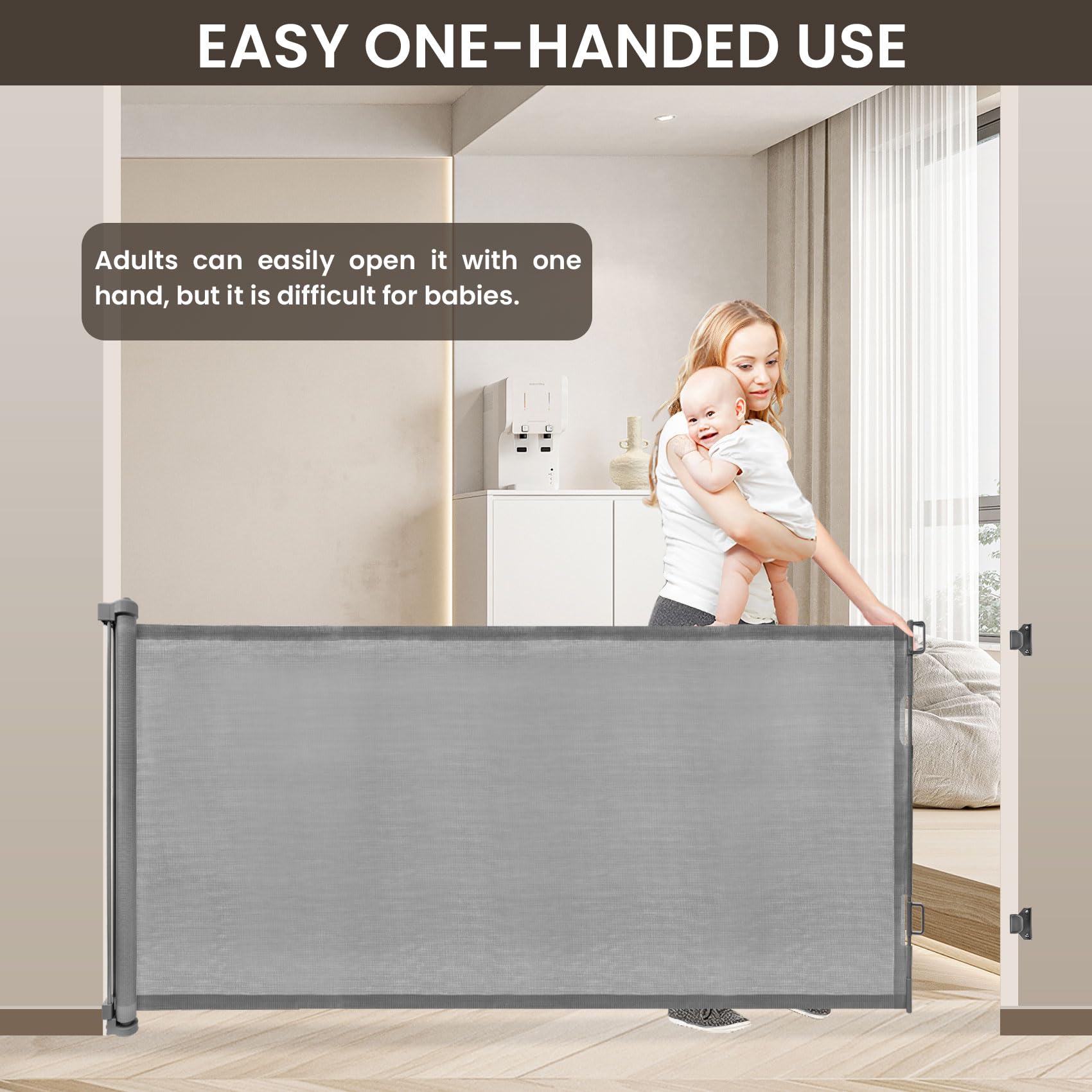 Snapklik.com : Miumoon Upgrade 120 Inch Retractable Baby Gates Extra Wide