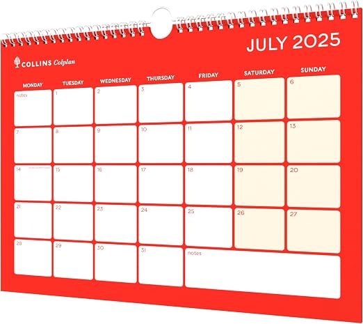 Collins 'Colplan' 12 Month Mid/Academic Year Memo Wall Planner, CMCA4M ...