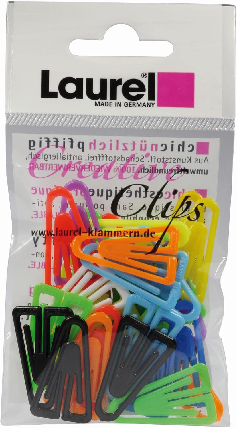 Laurel Büroklammern Plastiklips, 25 mm, farbig, 100er Pack : Amazon.es ...