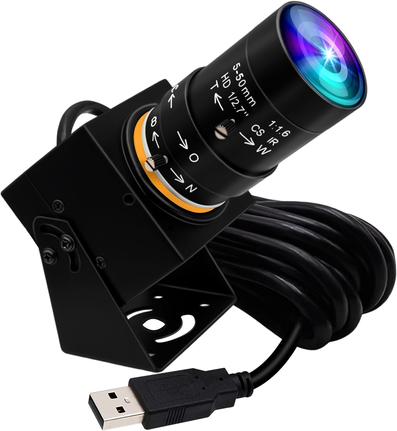 Amazon.com: ELP Global Shutter USB Camera Manual Zoom Webcam 5mp 50fps ...