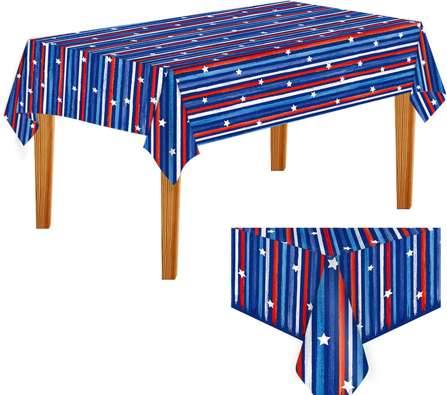 Amazon.com: Hamonical 54x107 Inch 4th of July Tablecloth, American Flag ...