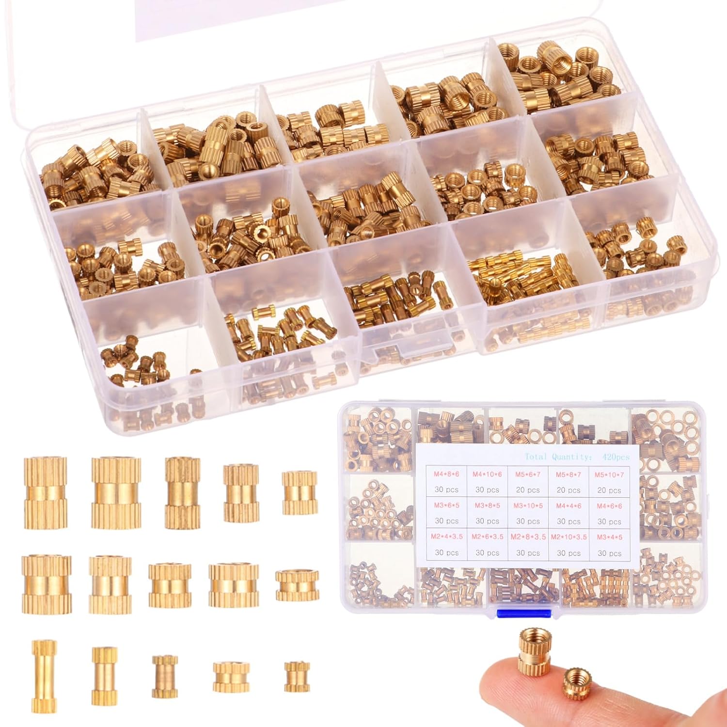 Tideme 420 PCS Threaded Inserts Heat Set, M2 M3 M4 M5 Threaded Insert ...