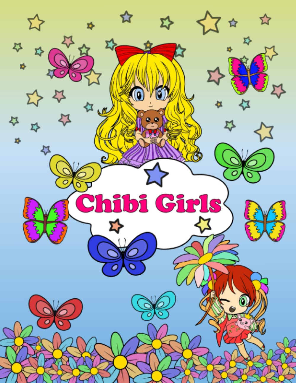 Buy Chibi Girls Coloring Book: Cute Chibi Girls Manga Drawings for kids ...