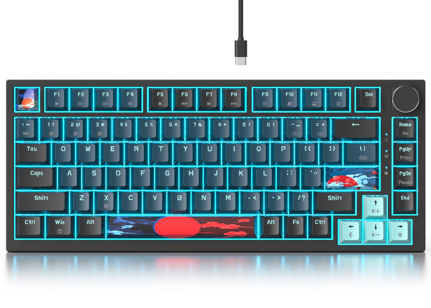 Amazon.com: Fogruaden Wired 75% Percent Mechanical Keyboard, RGB ...
