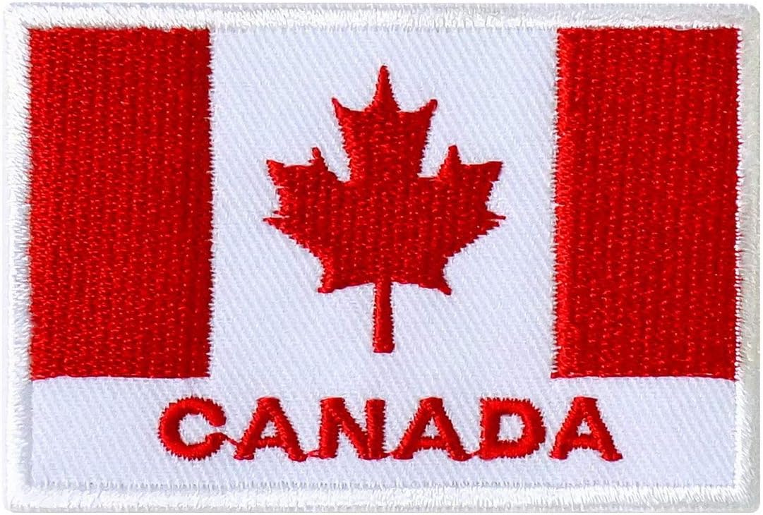 Amazon.com: Graphic Dust Canada Flag Embroidered Iron On Patch Applique ...