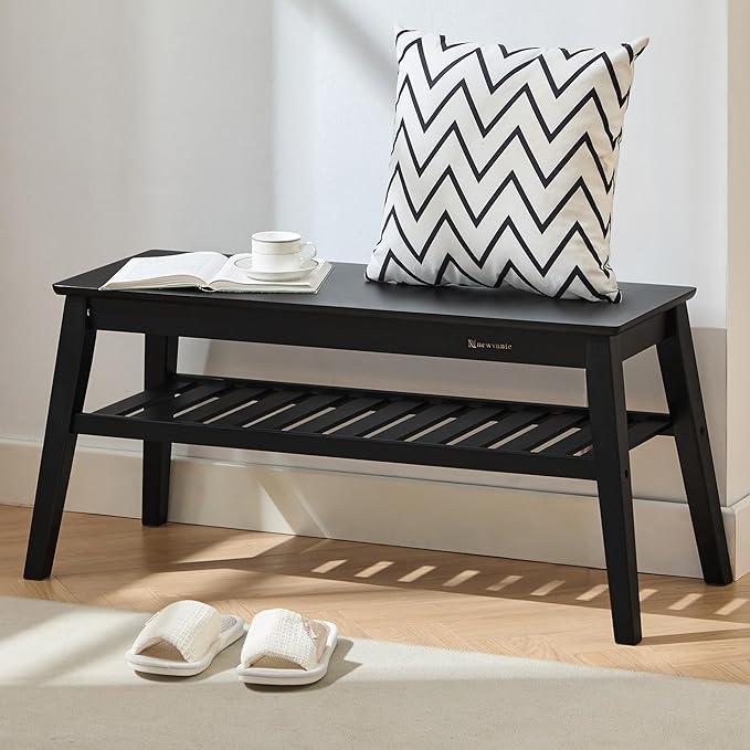 Amazon.com - Nnewvante Bamboo Entryway Bench, 33.46" End of Bed Bench ...