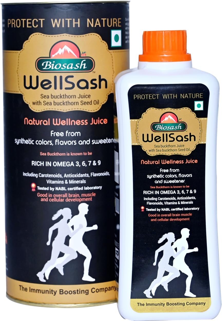 Biosash Wellsash Sea Buckthorn Berry Juice 750 ML–Pure Cold-Pressed ...