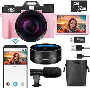 Generic 4K 48MP Camera with 180° Screen, 16X Zoom, WiFi, Perfect for ...