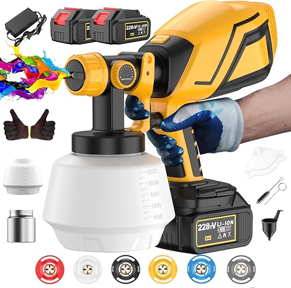 Amazon.com: Cordless Paint Sprayer 2024 Upgrades, 750W Brushless Paint ...