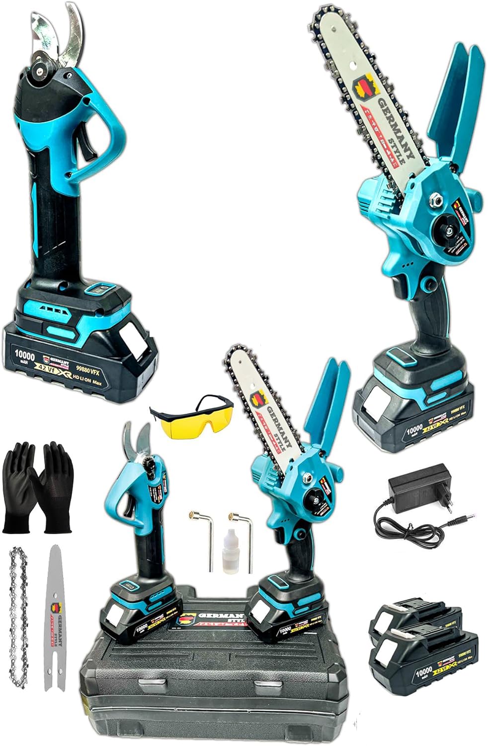 Germany Style 9989VFX Alman 2 Li Set 1000 mAH Çift Akülü Çelik Şanzıman ...