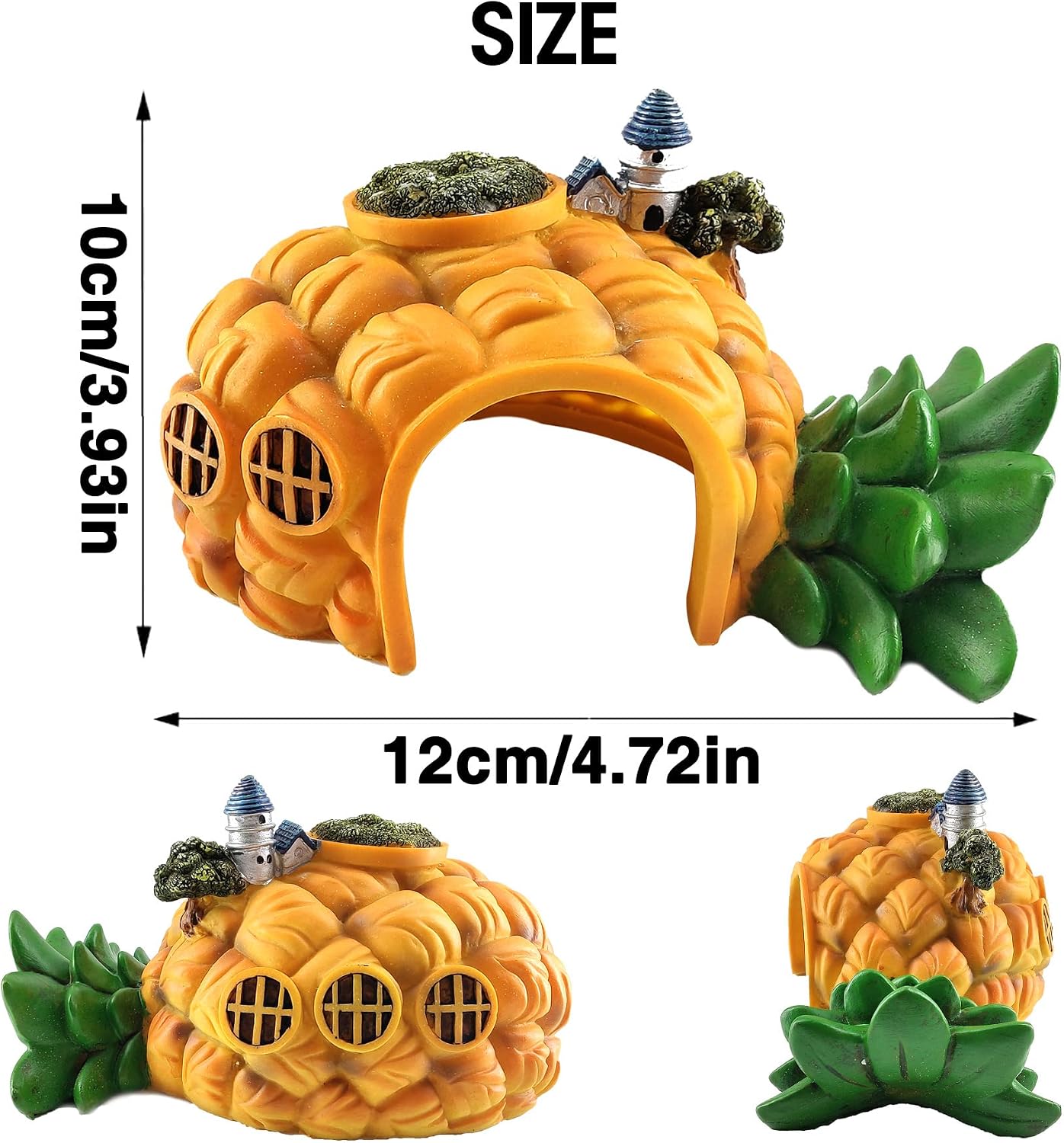 Tamseen Aquarium Decoration, Betta Small Fish Tank Ornamen, Pineapple ...