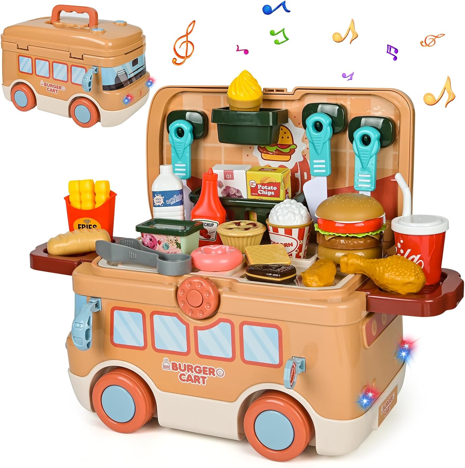 Amazon.com: Milk Frog Pretend Play Fast Food Toys,Play Food Set for ...