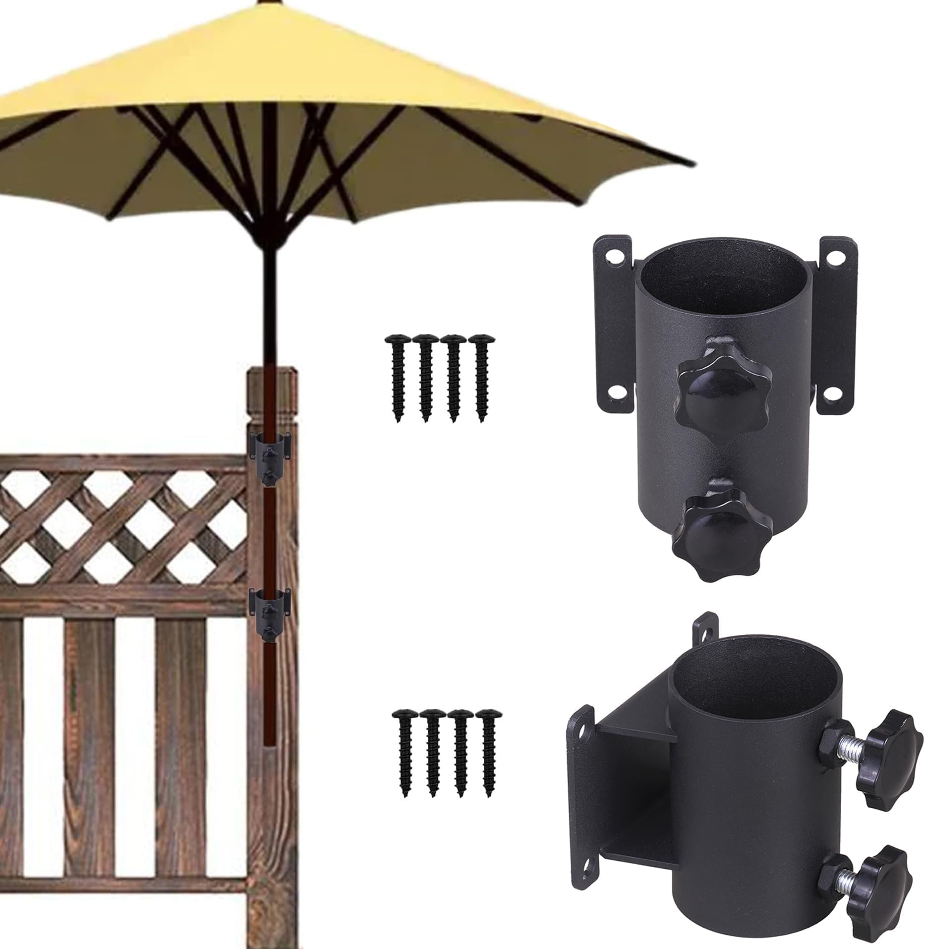 Amazon.com: VANROUG 2Pcs Patio Umbrella Holder Clamp Outdoor Umbrella ...