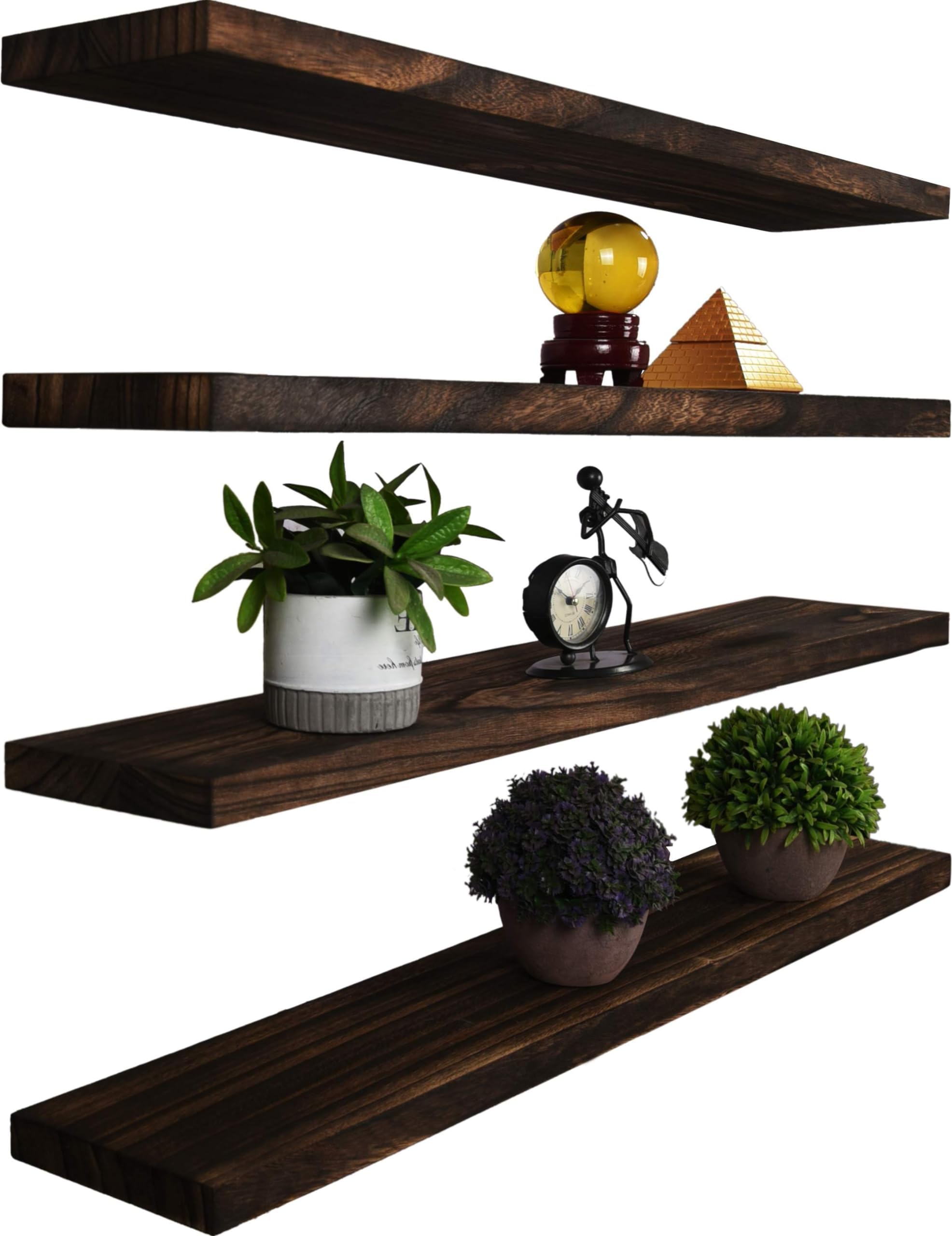 Amazon.com: PHPH 36 Inch Wood Floating Shelves for Wall, Wooden Wall ...