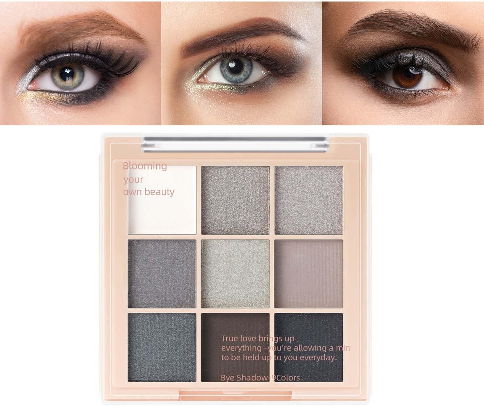 Amazon.com : 9 Color Matte & Shimmer Eyeshadow Palette, Waterproof High ...