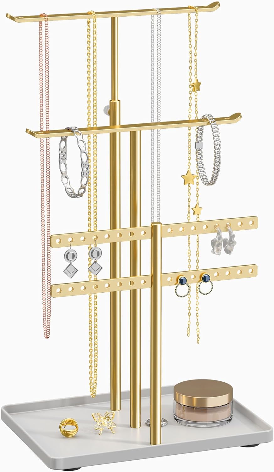 Amazon.com: Jewelry Holder Stand Organizer Gold: Hanger for Necklaces ...