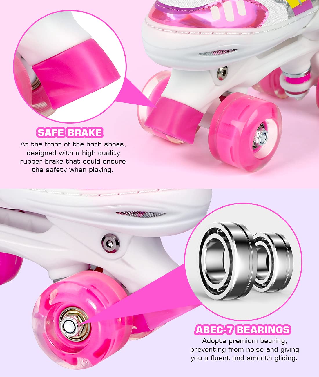 Snapklik.com : Roller Skates For Girls And Boys,4 Size Adjustable Kids ...