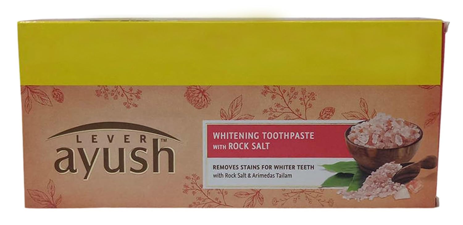 Buy Lever Ayush Whitening Toothpaste - Rock Salt, 300g Combo Pack ...