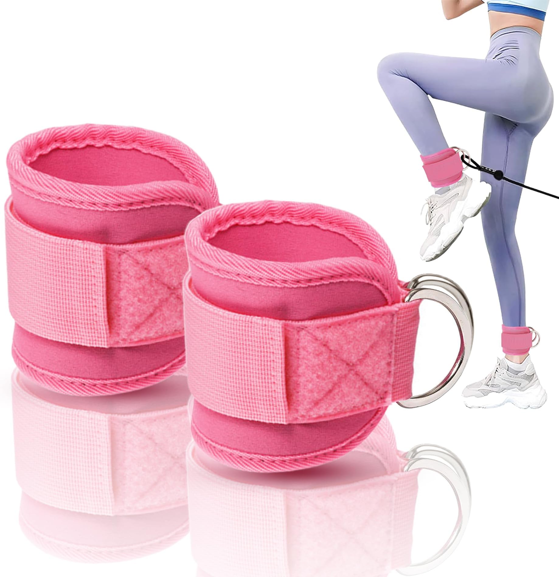 Pair Ankle Strap for Cable Machines and Resistance Bands,Gym Glute ...