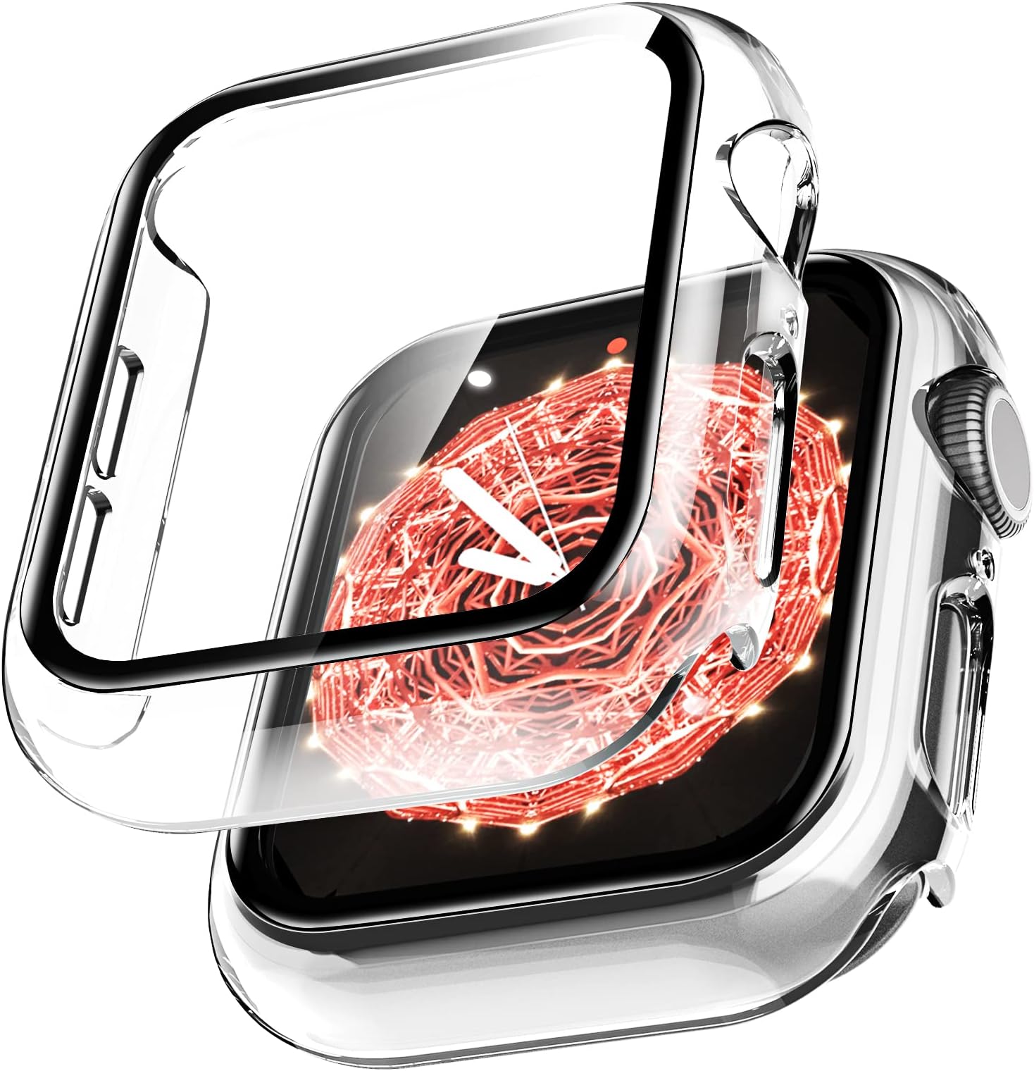 2 Pack LÃŸK Case for Apple Watch 44mm SE/Series 6/5/4 Built-in Tempered ...