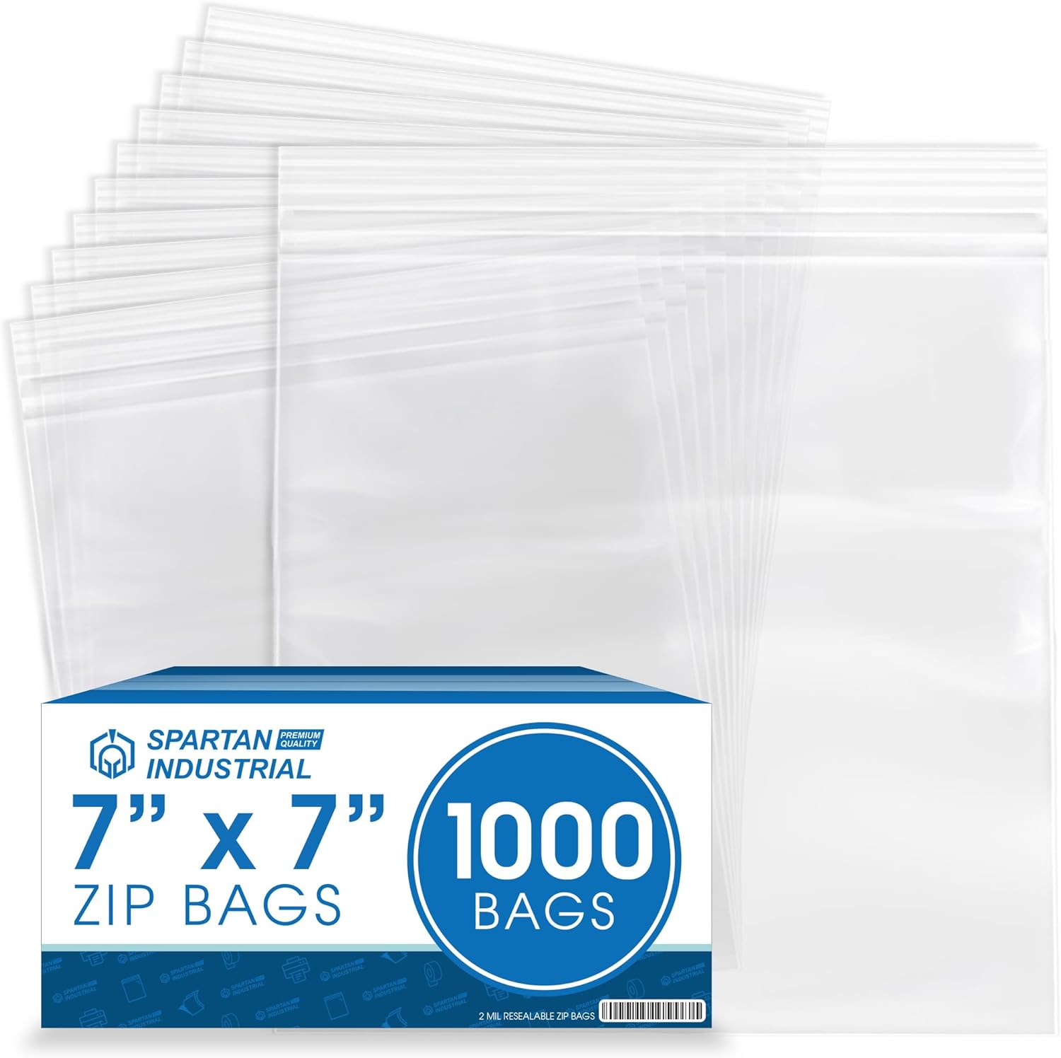 Amazon.com: Spartan Industrial - 7” X 7” (1000 Count) 2 Mil Clear ...
