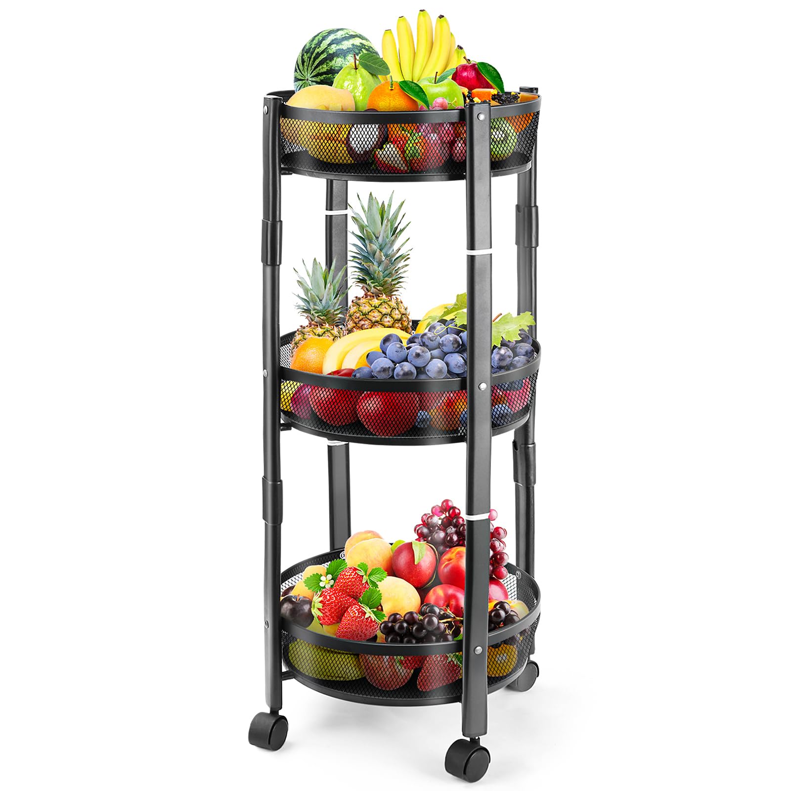 Snapklik.com : YGYQZ No-assembly Fruit Vegetable Kithen Cart, 3-Tier ...