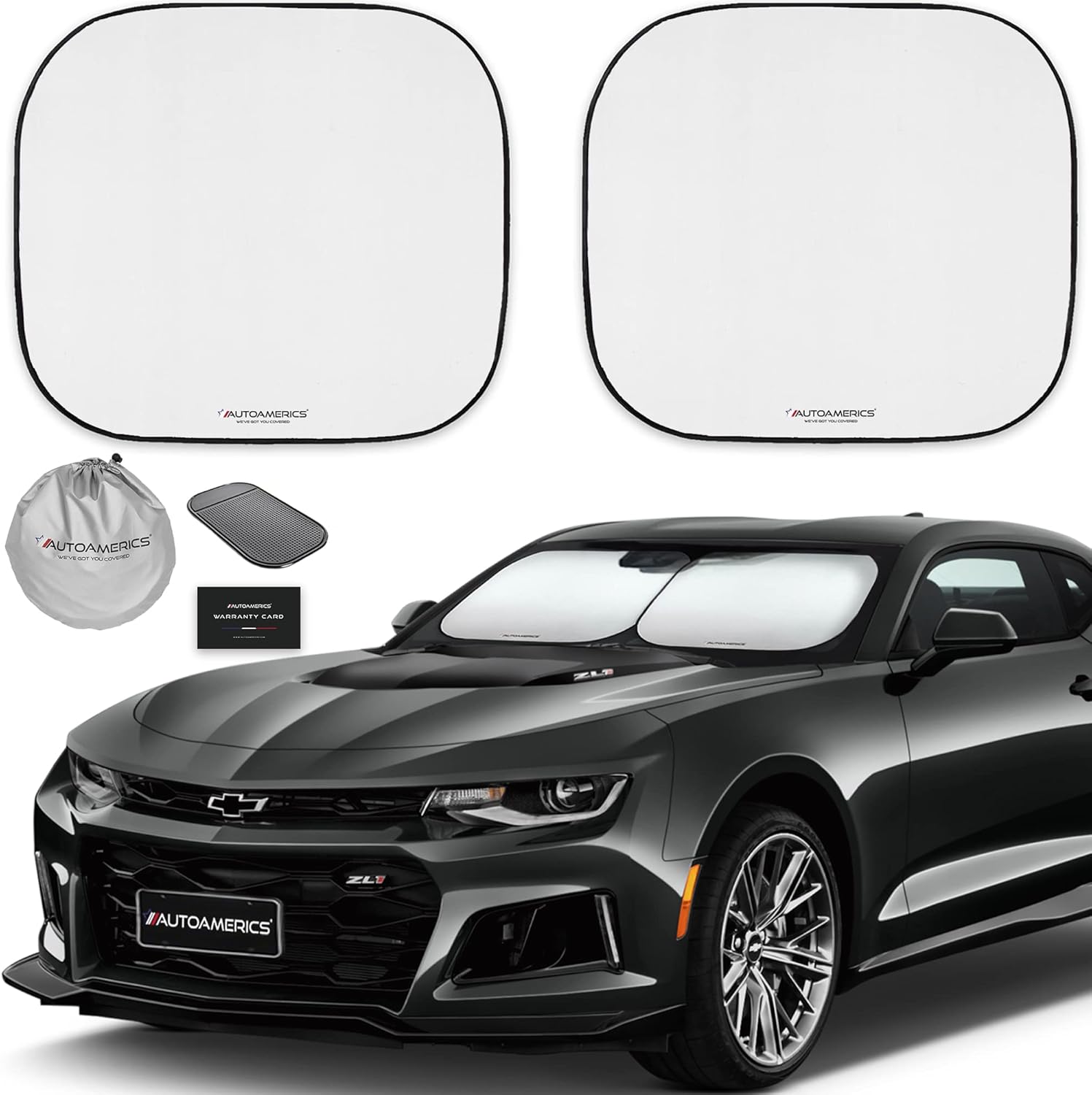 Amazon.com: Autoamerics 2-Piece Windshield Sun Shade - Foldable Car ...