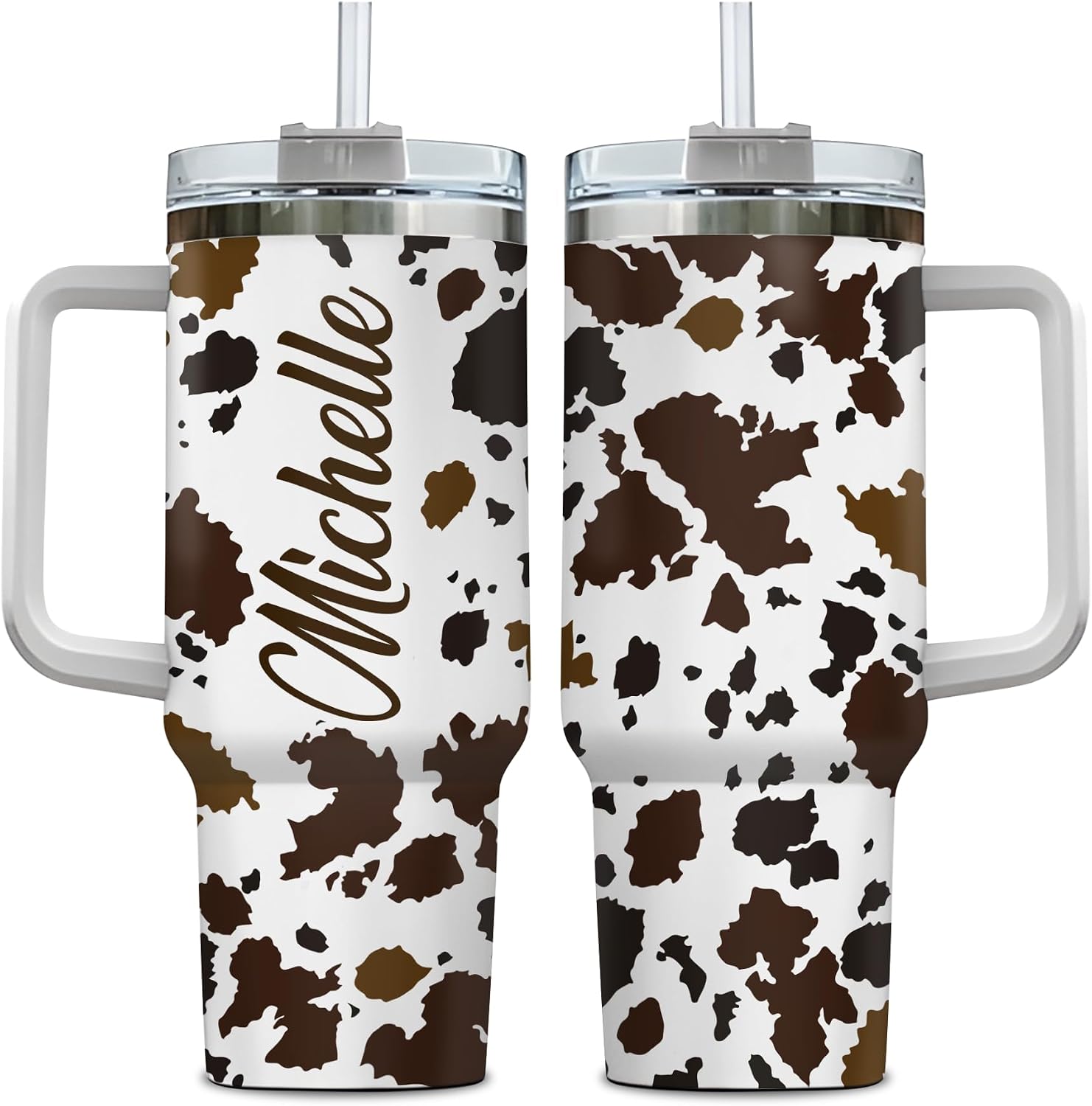 Amazon.com | Hyturtle Personalized Cow Print Tumbler - Cow Gift For ...