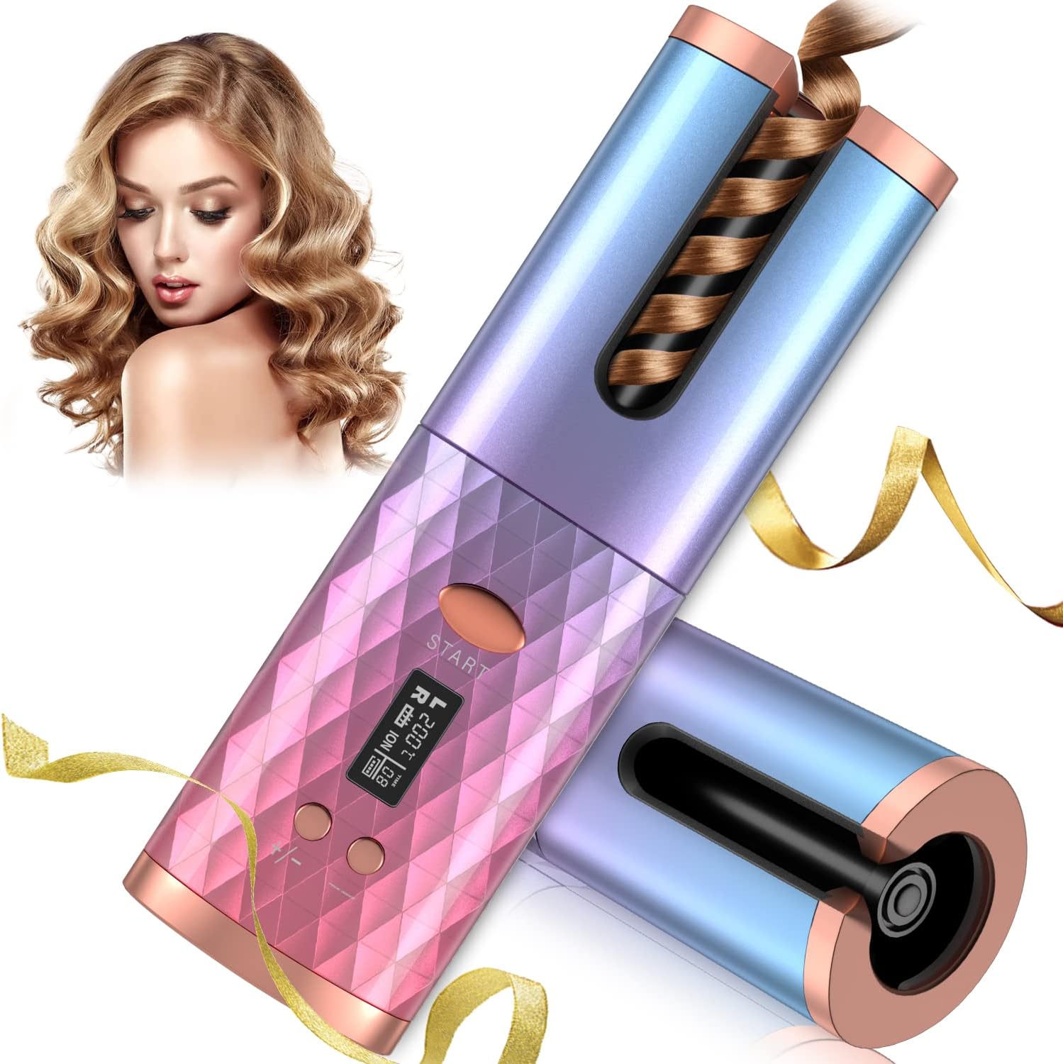 Amazon.com: Automatic Curling Iron, Cordless Auto Hair Curler with 6 ...